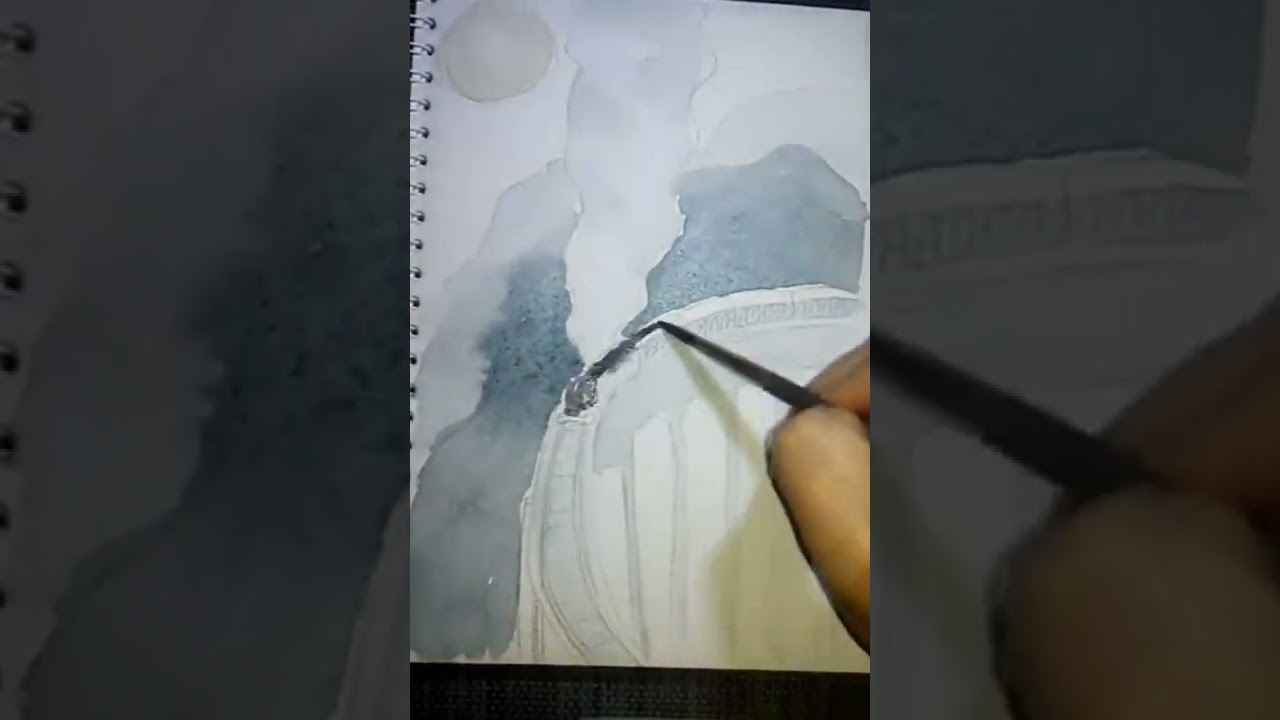 Easy watercolor inktober day 7 trip step by step #shorts #watercolor # ...