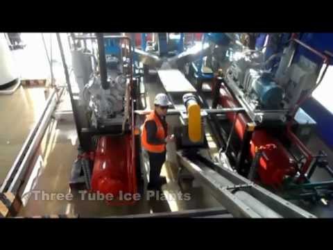 Tube ice plant with ice storage, ice movement and ice packing - YouTube