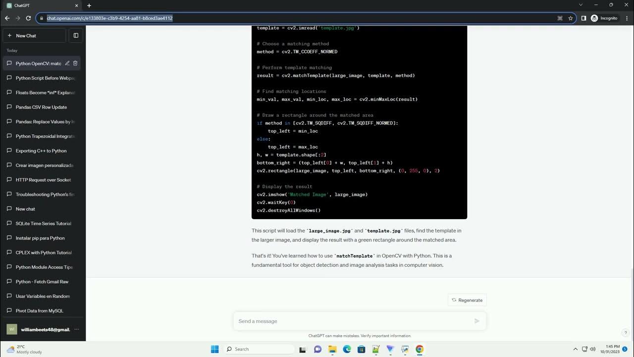 Python OpenCV Using matchTemplate - YouTube