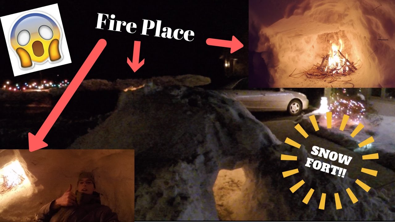 THE ULTIMATE SNOW FORT!! ( WITH FIREPLACE!!!) - YouTube