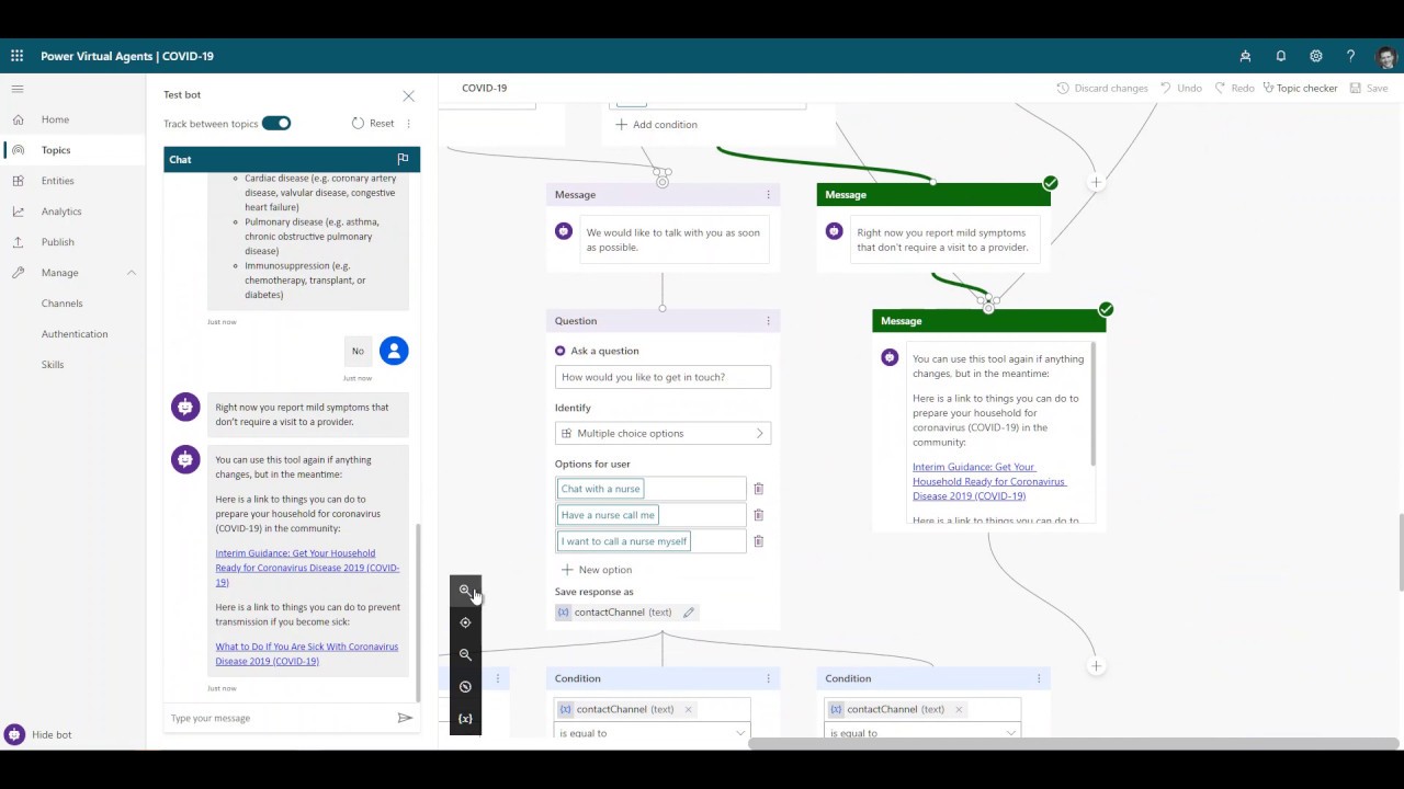 Microsoft Health Bot COVID-19 virtual assessment + Power Platform - YouTube