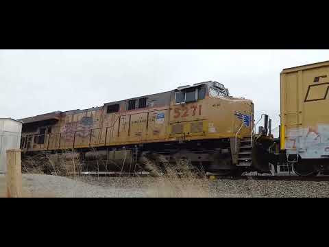 NS 154 with UP7753 AC45CCTE AC44CWCTE mid train DPUs NS 3644 ET44AC and UP 5271 AC45CCTE - YouTube