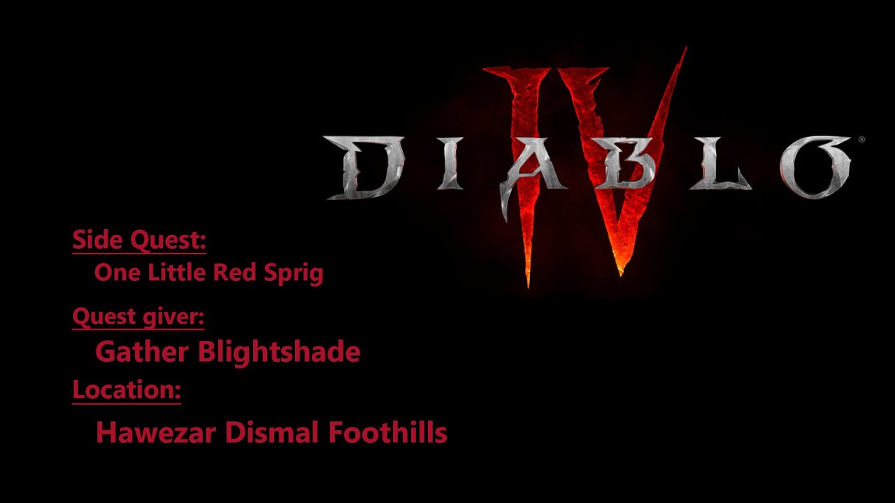 Diablo 4 - One Little Red Sprig - YouTube