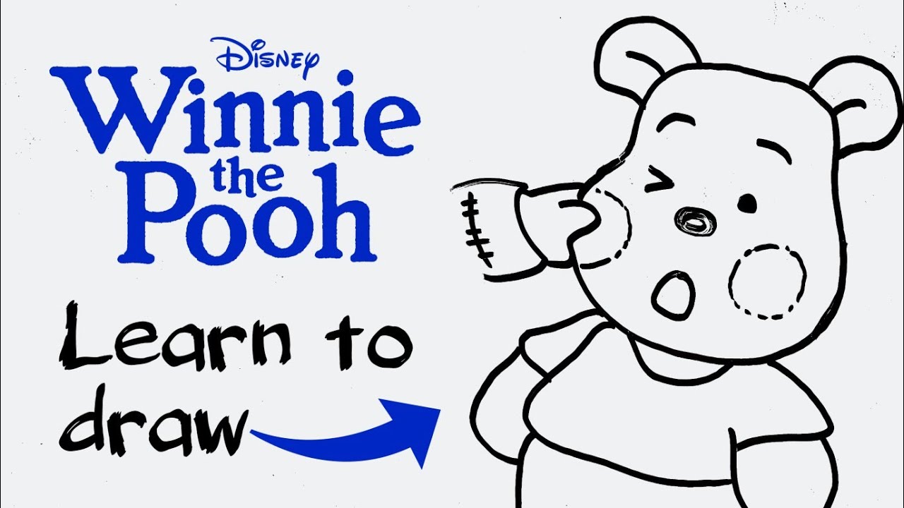 Winnie The Pooh drawing step by step tutorial | Cute drawing for kids ...