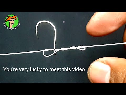 Fishing knots: How to tie A fishhook 200% no slip - YouTube