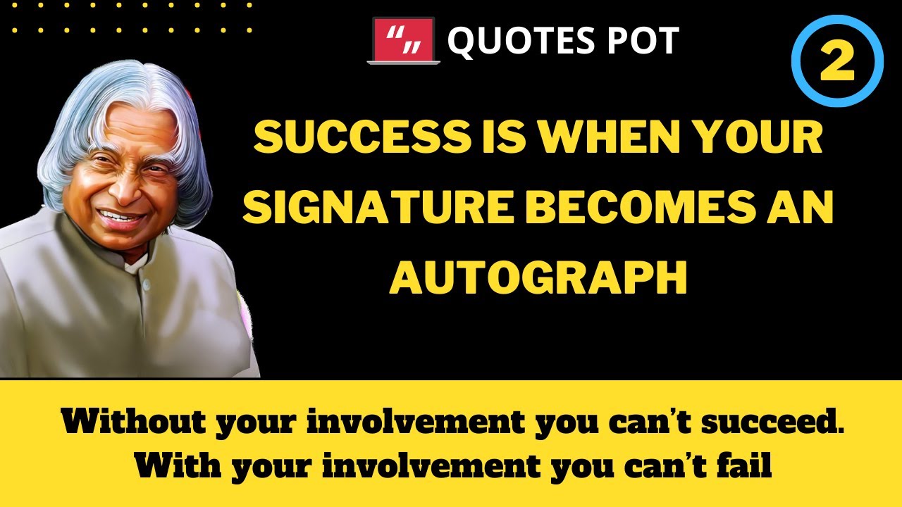 Success is when your signature becomes an autograph - YouTube