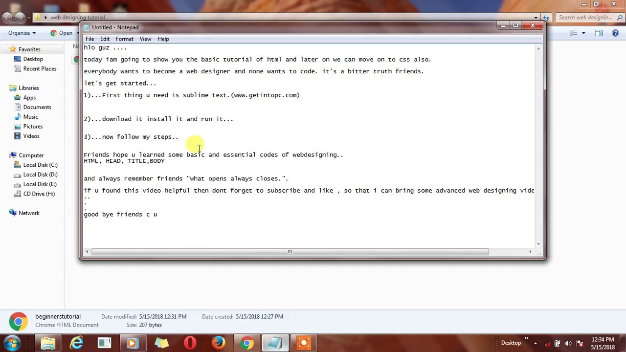 web page designing tutorial for beginners-part 1....Basics.... - YouTube