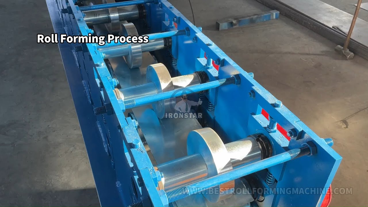 IRONSTAR shutter door sliding guide roll forming machine - YouTube