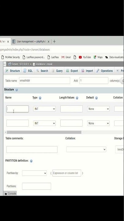create MySQL database and table #shorts - YouTube
