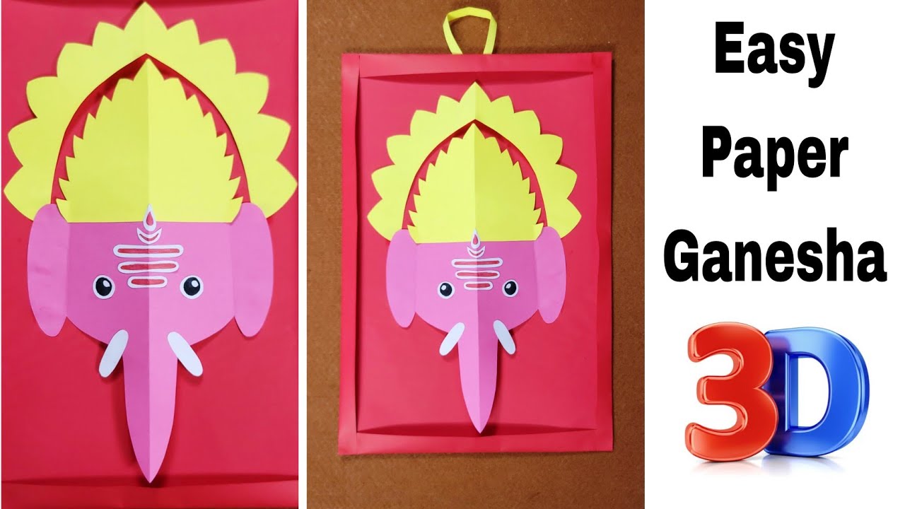 How to make 3d Ganesha with Paper || Ganesh Chaturthi Craft Ideas ...