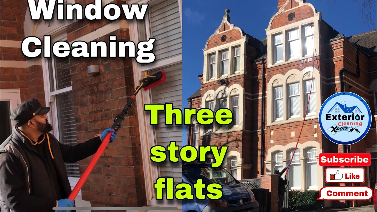 Window Cleaning on a Three story Town house. Three flats has been ...