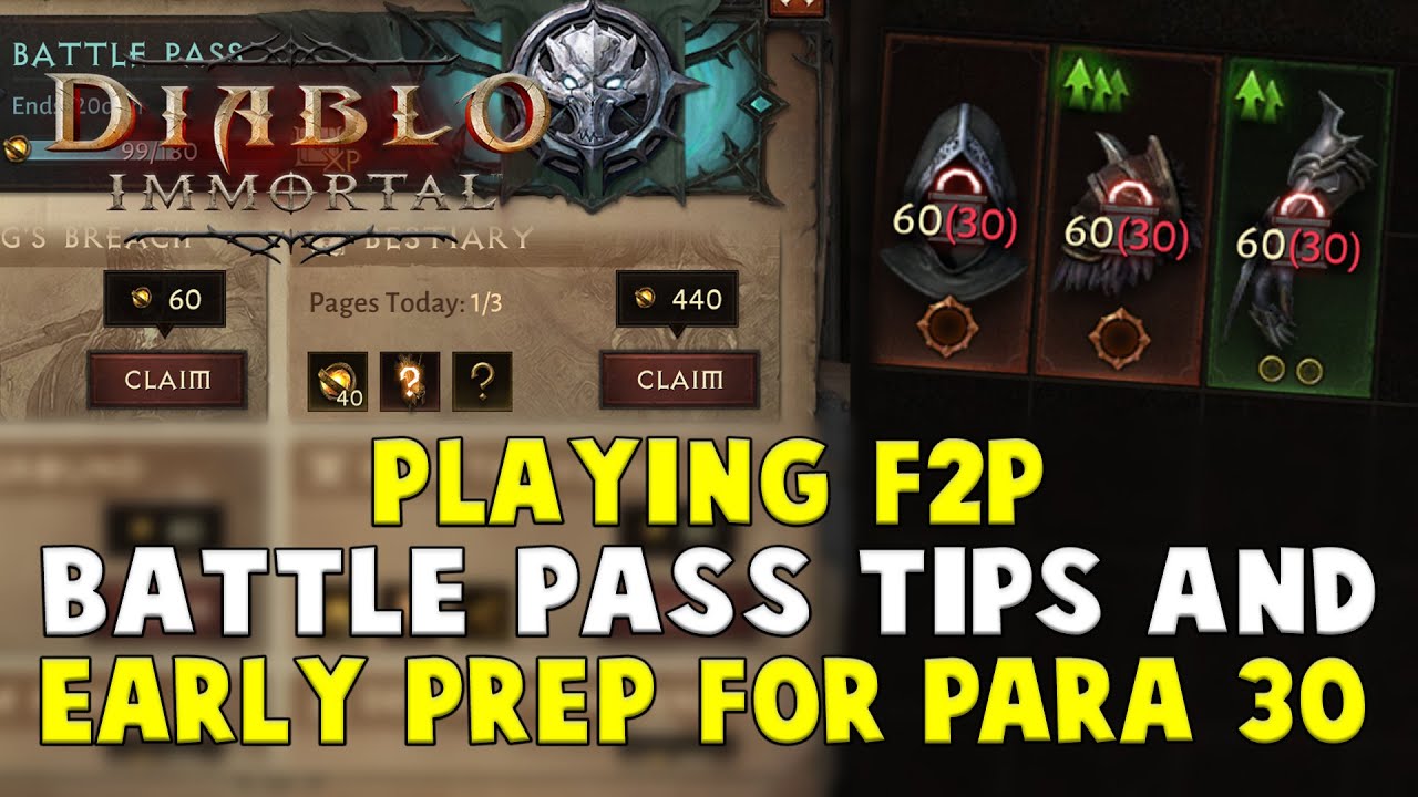 Battle Pass Tips And Why Grind Hell 2 Gear Early For F2P In Diablo ...