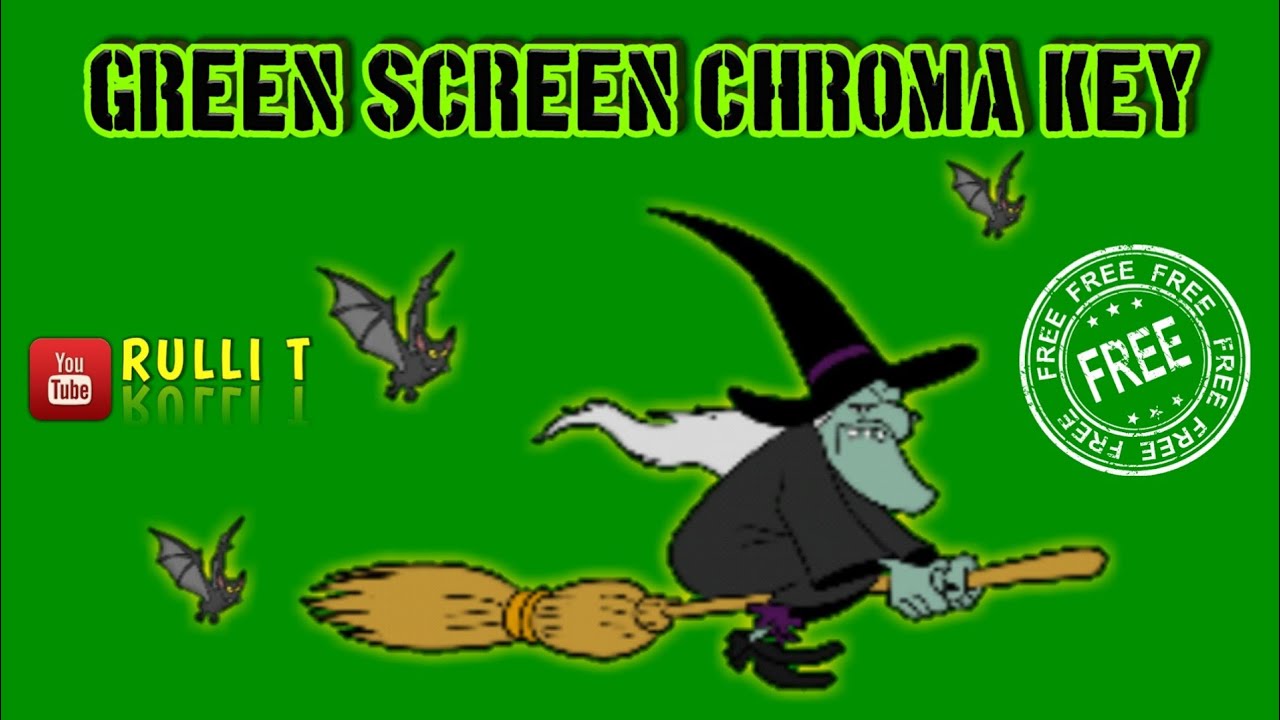 Green Screen [1080p] - WITCH, BAT, BROOM animation 🔊 sound - YouTube