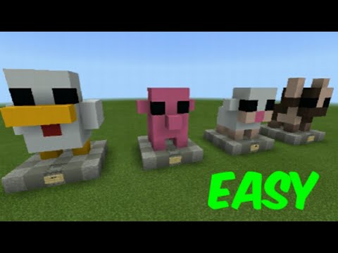 How to build Chicken, Pig, Sheep, Cow Mini Statue in Minecraft. FLEPPY ...