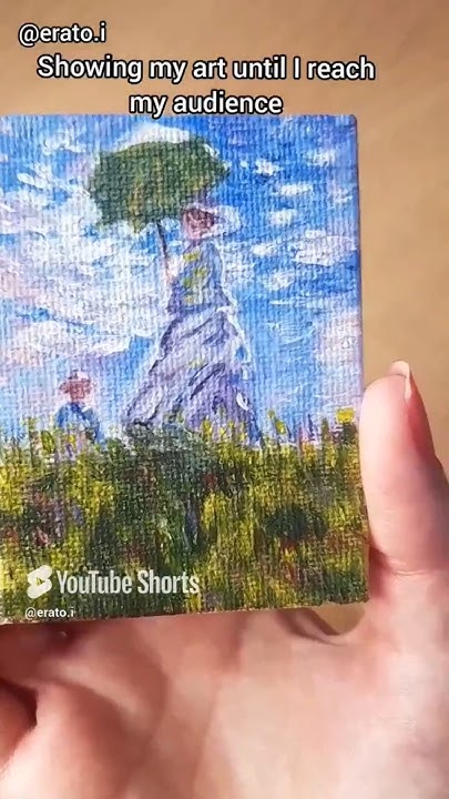 Mini Monet 🩵 #acrylicpainting #art #claudemonet #colors #cute #miniart #artist #trending # ...