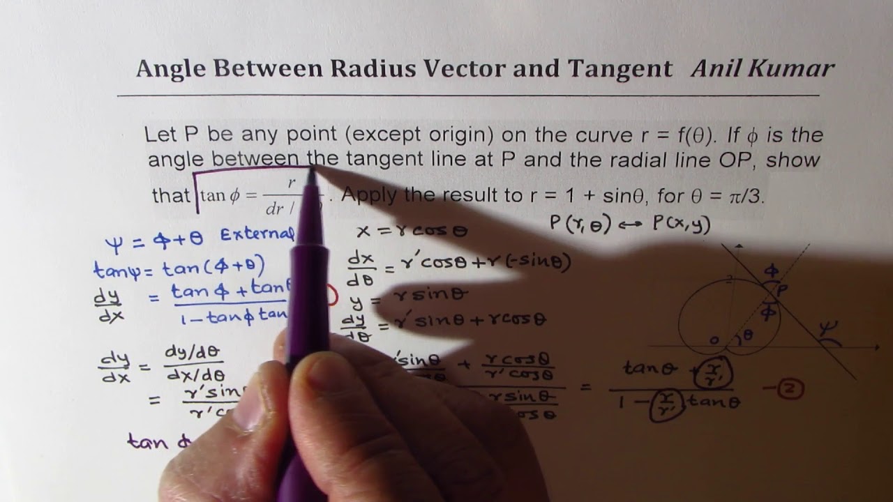 Derive Formula For Angle Between Radius Vector And Tangent Polar derive-formula-for-angle-between-radius-vector-and-tangent-polar