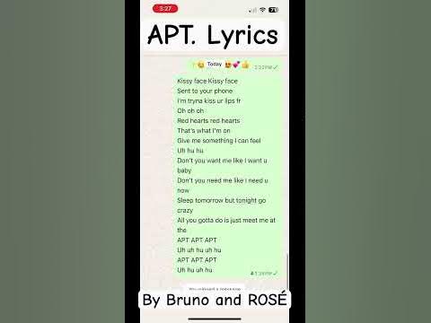 Lyrics of APT. By Bruno Mars and ROSÉ - YouTube