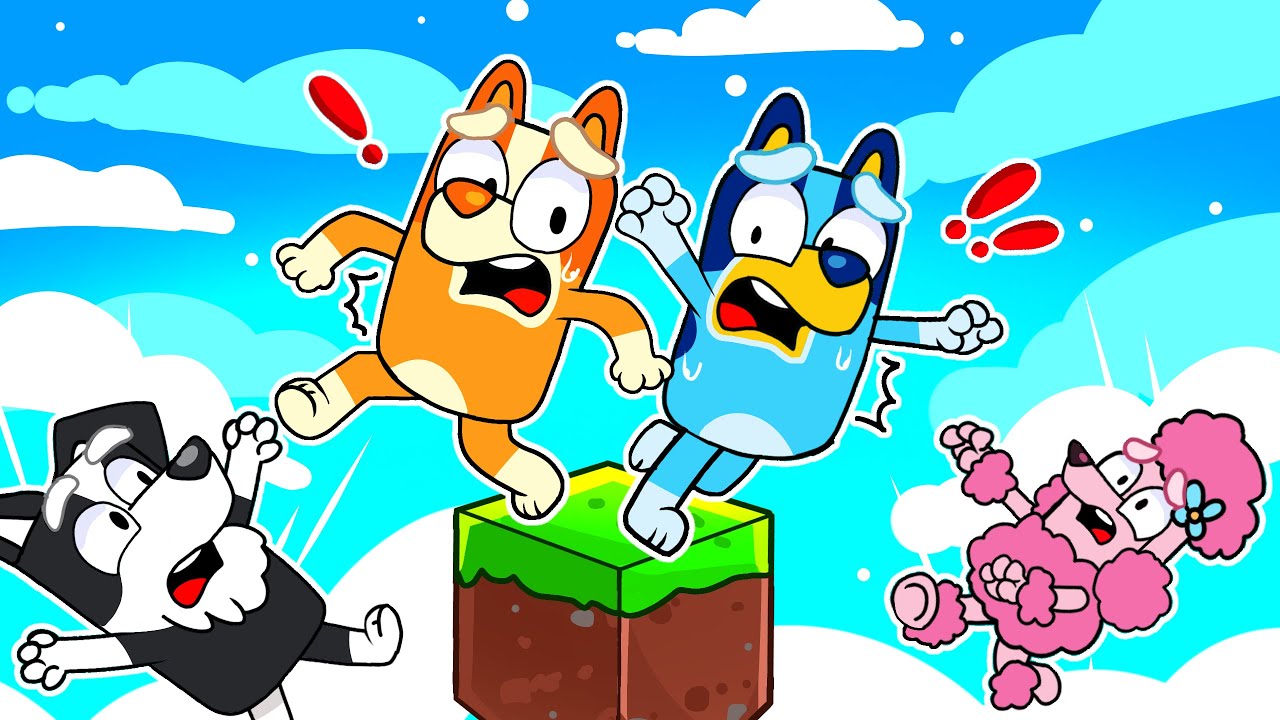 BINGO et BLUEY DOIVENT SURVIVRE SUR 1 BLOCK sur Roblox !! - YouTube