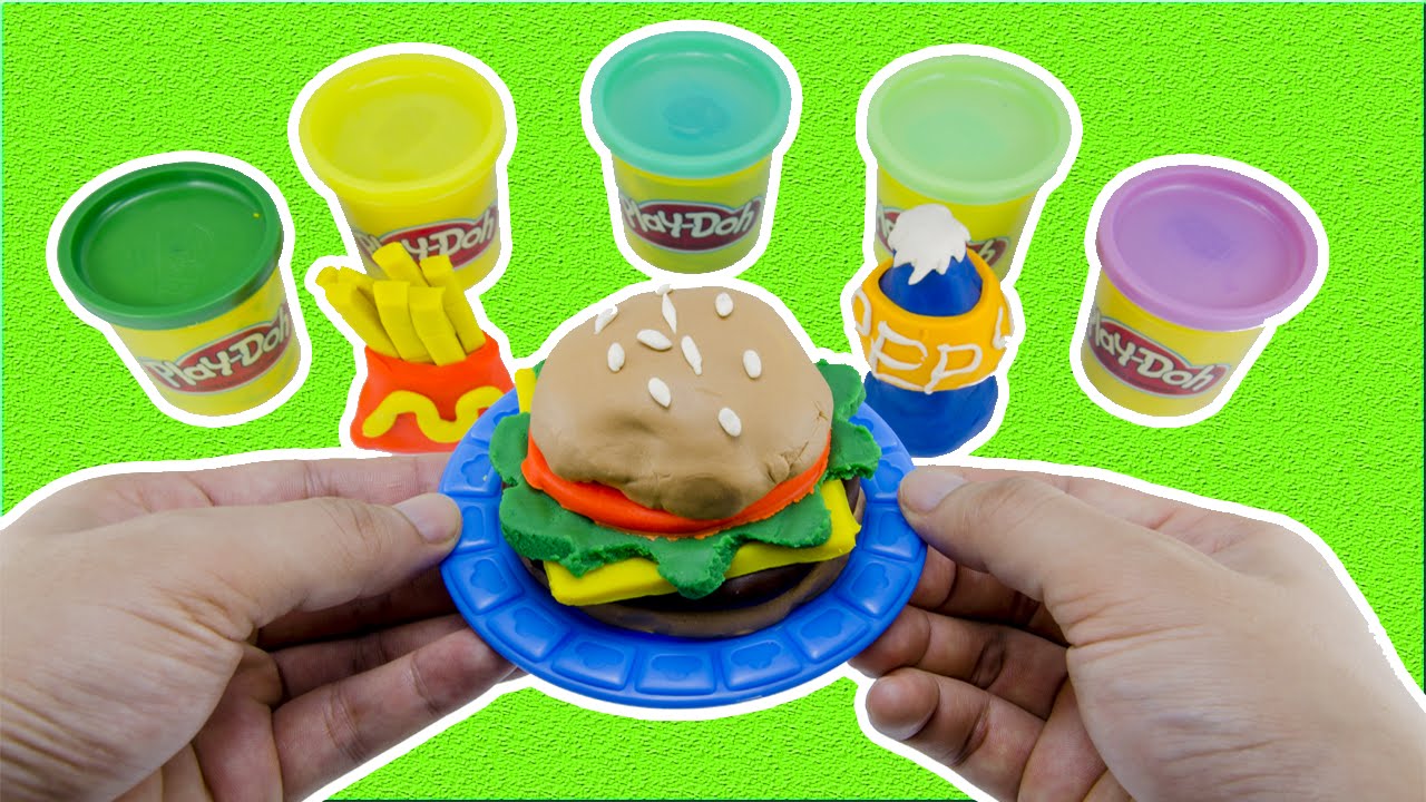 Play Doh Cookout Creations Playdough make Hotdogs Hamburgers French ...