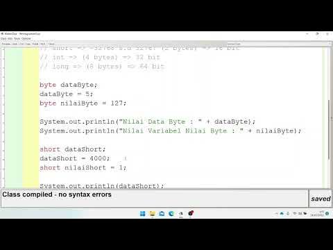 Pemrograman Java Dasar - Pertemuan 2 (Tipe Data, Variabel dan Konstanta) - YouTube