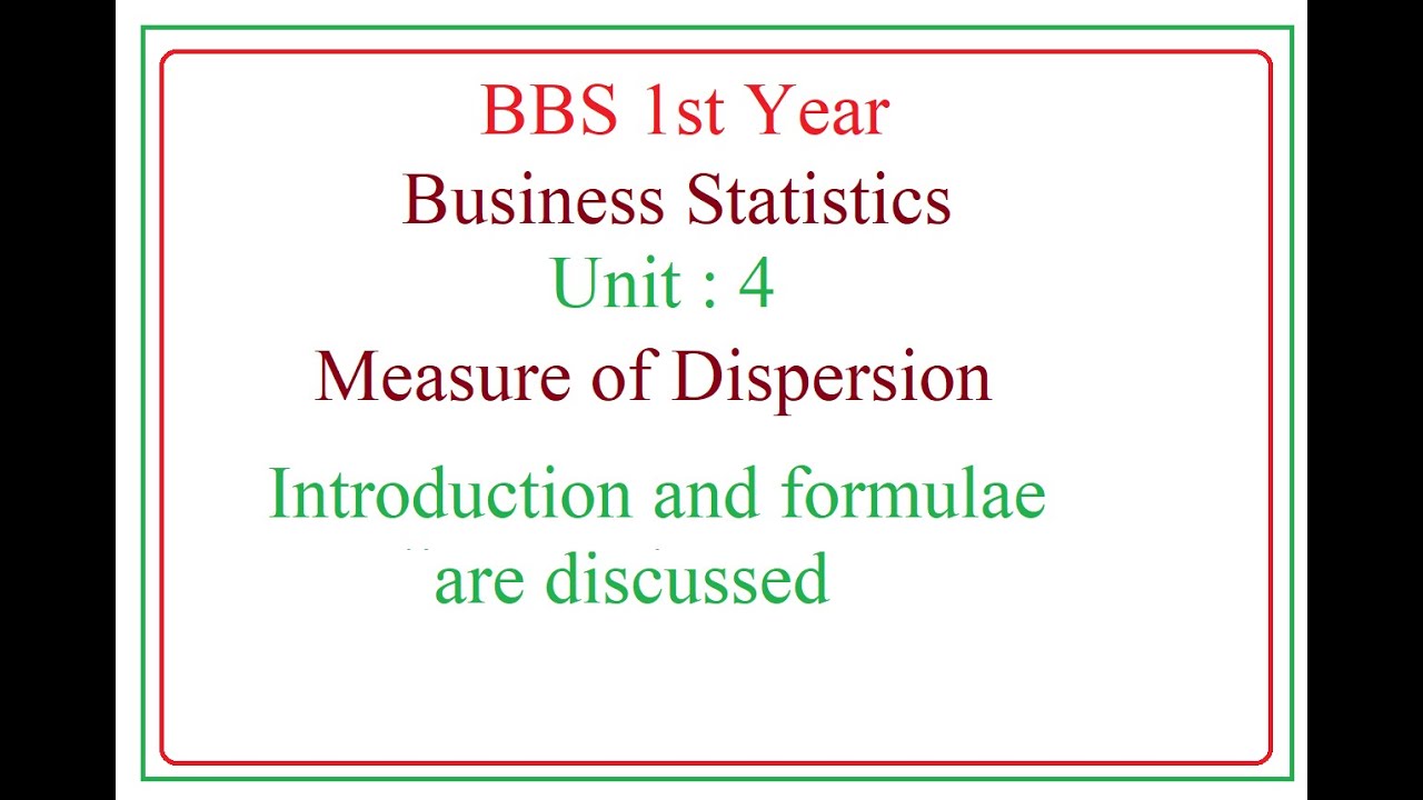 BBS 1st year #Business Statistics # Unit 4 - YouTube