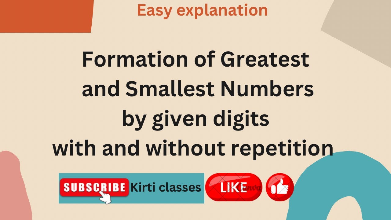 Formation of greatest and smallest numbers by given digits with and ...
