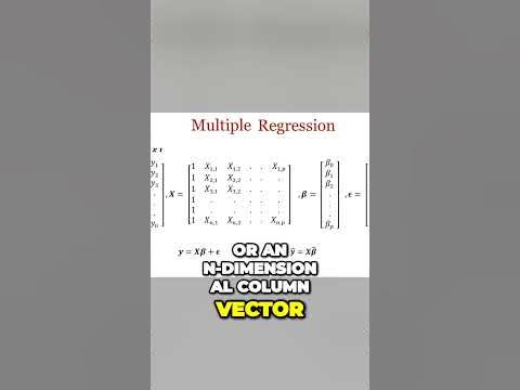 Matrices in Linear Regression #machinelearning - YouTube