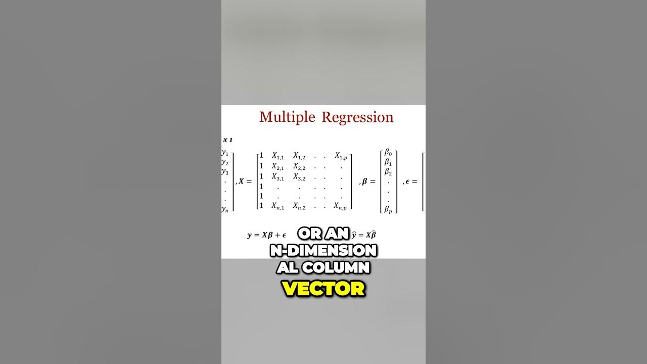 Matrices in Linear Regression #machinelearning - YouTube
