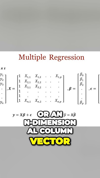 Matrices in Linear Regression #machinelearning - YouTube