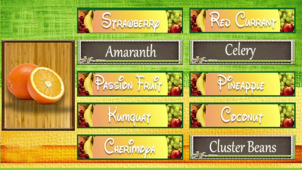 Spelling Game - Fruit Vegetable Spelling learning - Pick correct - Kids ...