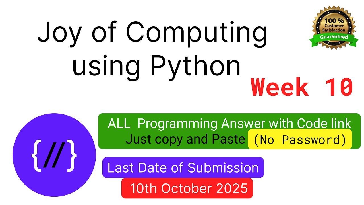 NPTEL The Joy of Computing using python week 10 all 3 programming assignment answer with code ...