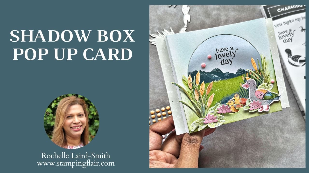 Shadow Box Pop Up Card with Lily Pond Lane Suite - YouTube