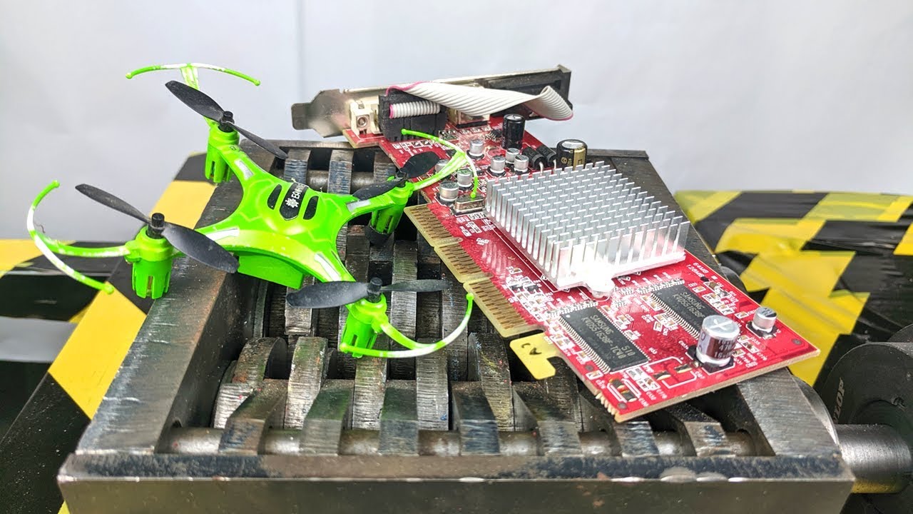 Shredding Drone & Graphics Card | Destruction Machine Experiment - YouTube