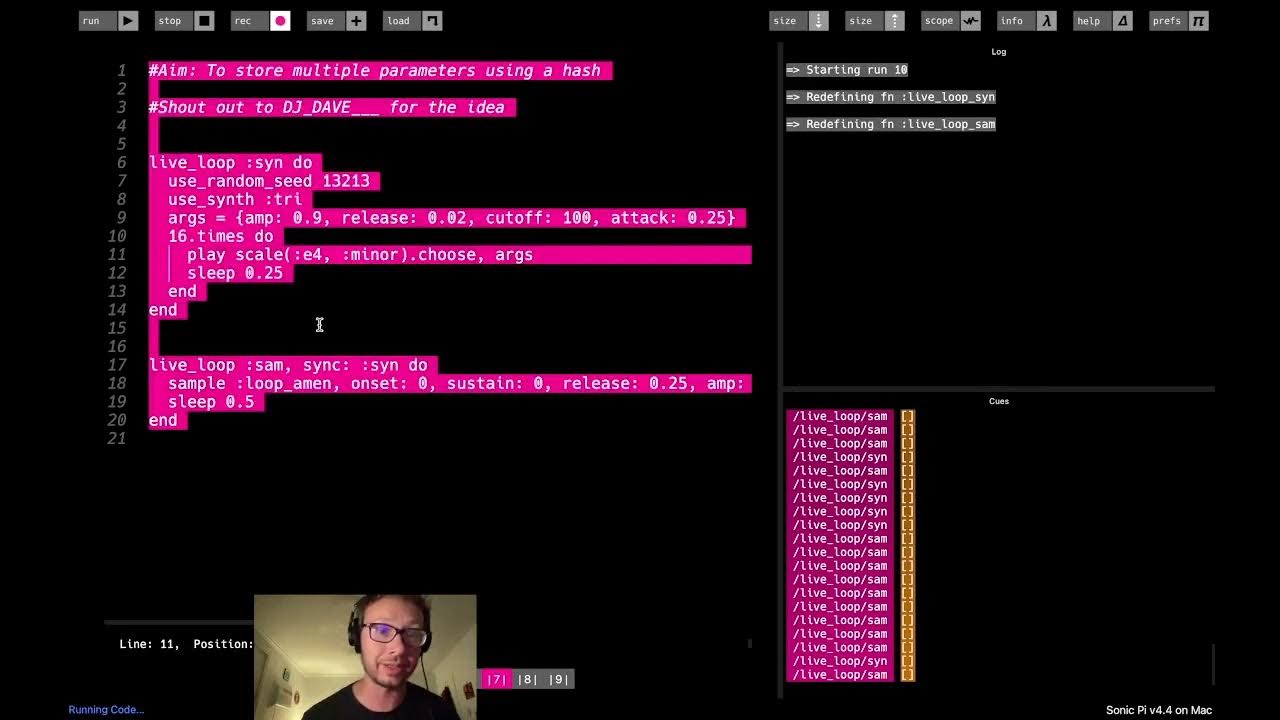 Sonic Pi Tutorial - Storing Multiple Parameters in a Hash - YouTube