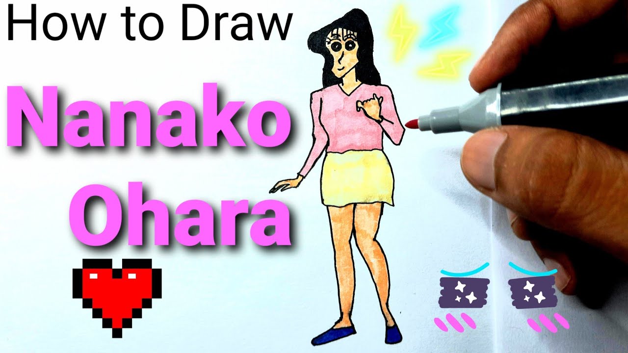 How To Draw Nanako Ohara Easy Step By Step Drawing Tutorial | Shinchan ...