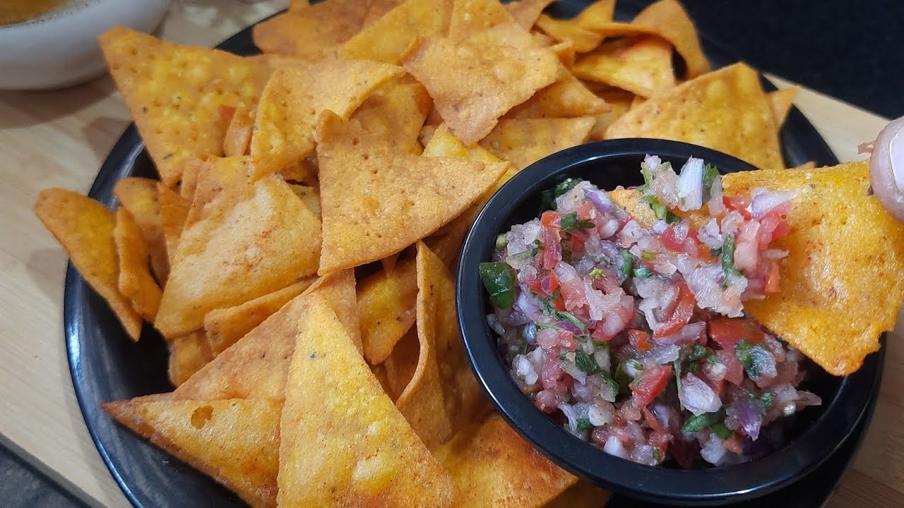 Nachos With Desi Twist | Homemade Nachos Without Cheese and Oven - YouTube