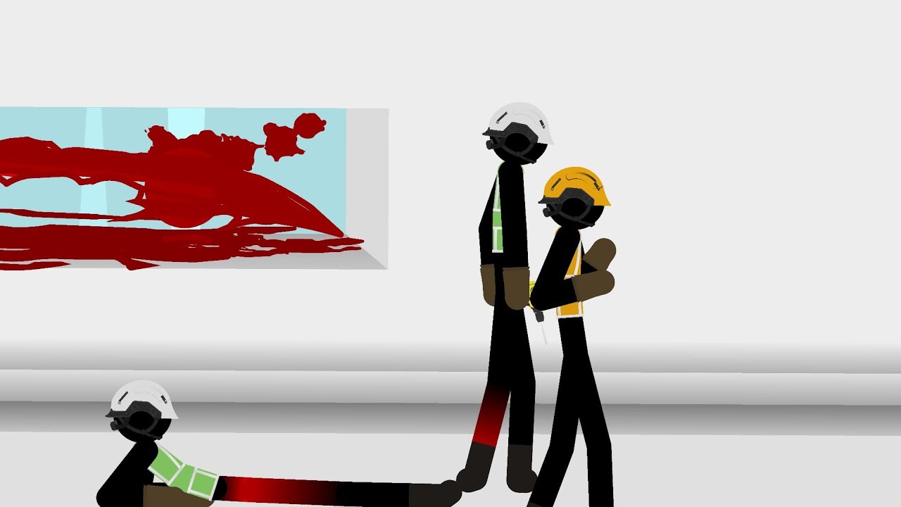 Construction workers. | The white fan made. | A sticknodes animation ...