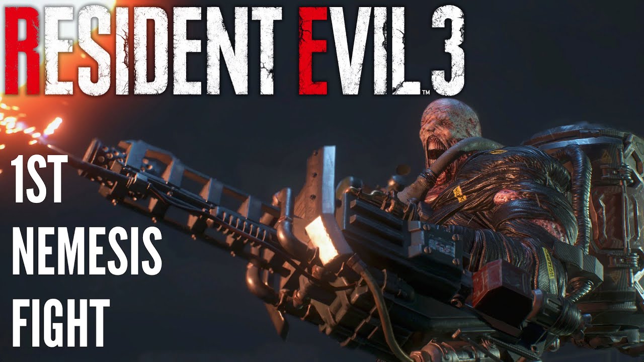 Resident Evil 3 - 1st Nemesis Boss Fight - YouTube