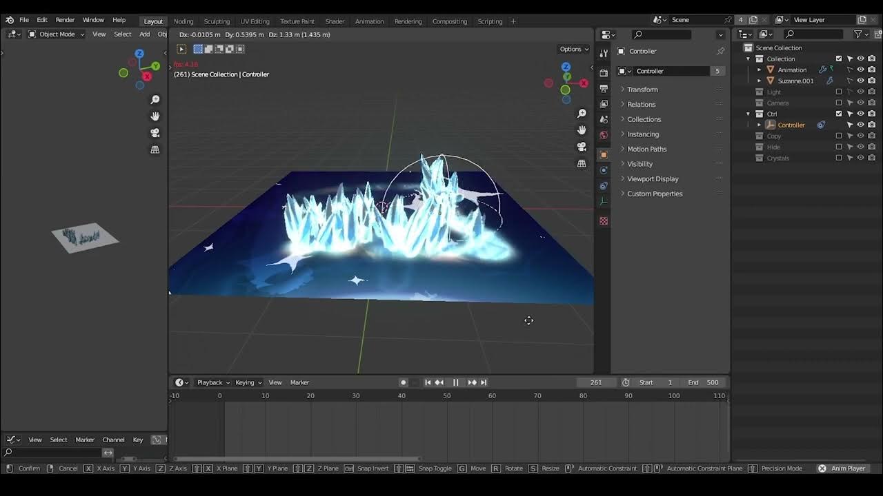 [Demo] Tracing Ice Crystals - Blender Geometry Nodes Simulation Branch; Noding-product - YouTube
