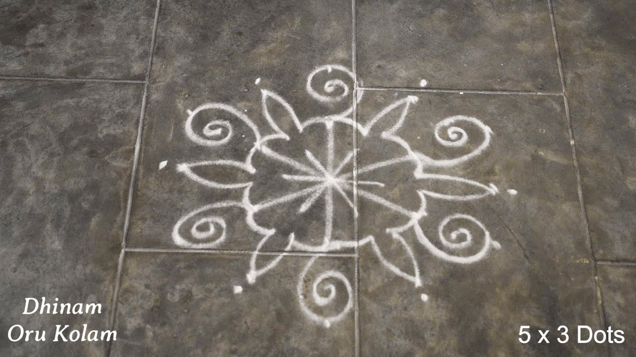 5 x 3 Simple Star Rangoli Design | Creative Star Kolam | Daily Easy ...