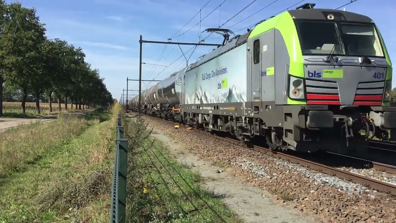 Vectron Locomotive 401 BLS Cargo With Tankers Freight Train at Horst ...
