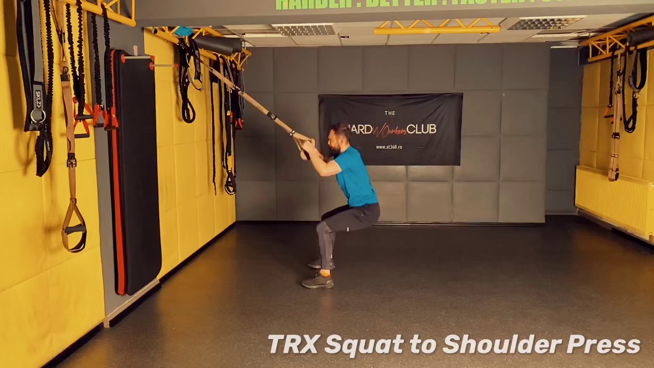 TRX Shoulder Press to Squat - YouTube