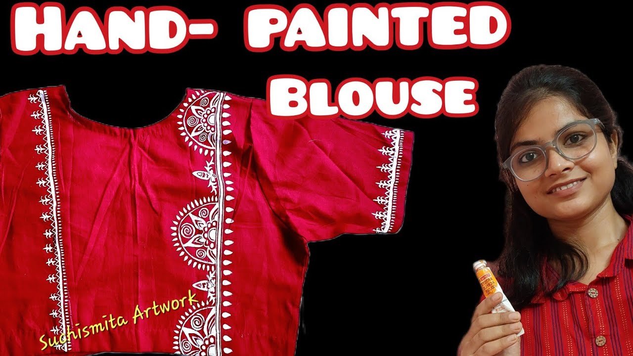 Handpainted blouse/Fabric painting on blouse/easy Fabric design ...