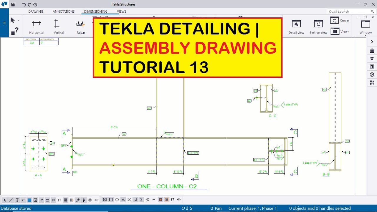 Tekla Detailing Assembly Drawing Tutorial 13 Youtube