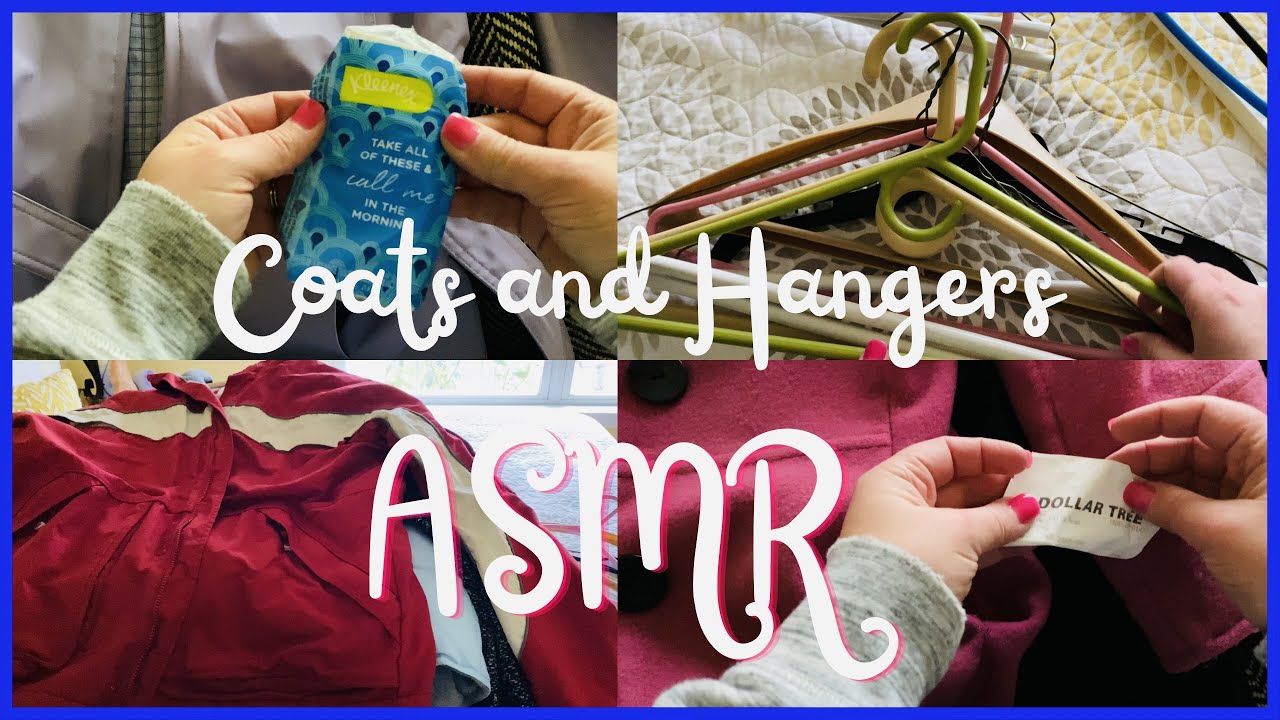 ASMR Coats, Hangers, Zippers, Crinkles (no talking) - YouTube
