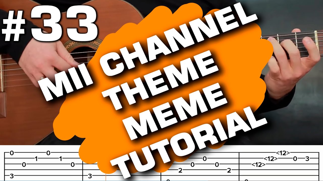 mii channel theme acoustic guitar tab tutorial fingerstyle ...