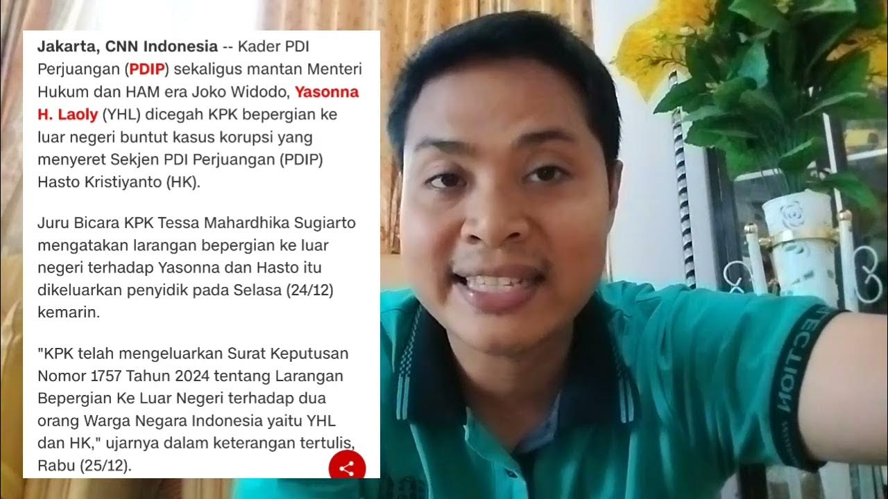 KPK Cegah Yasonna H Laoly (YHL) ke Luar Negeri - YouTube