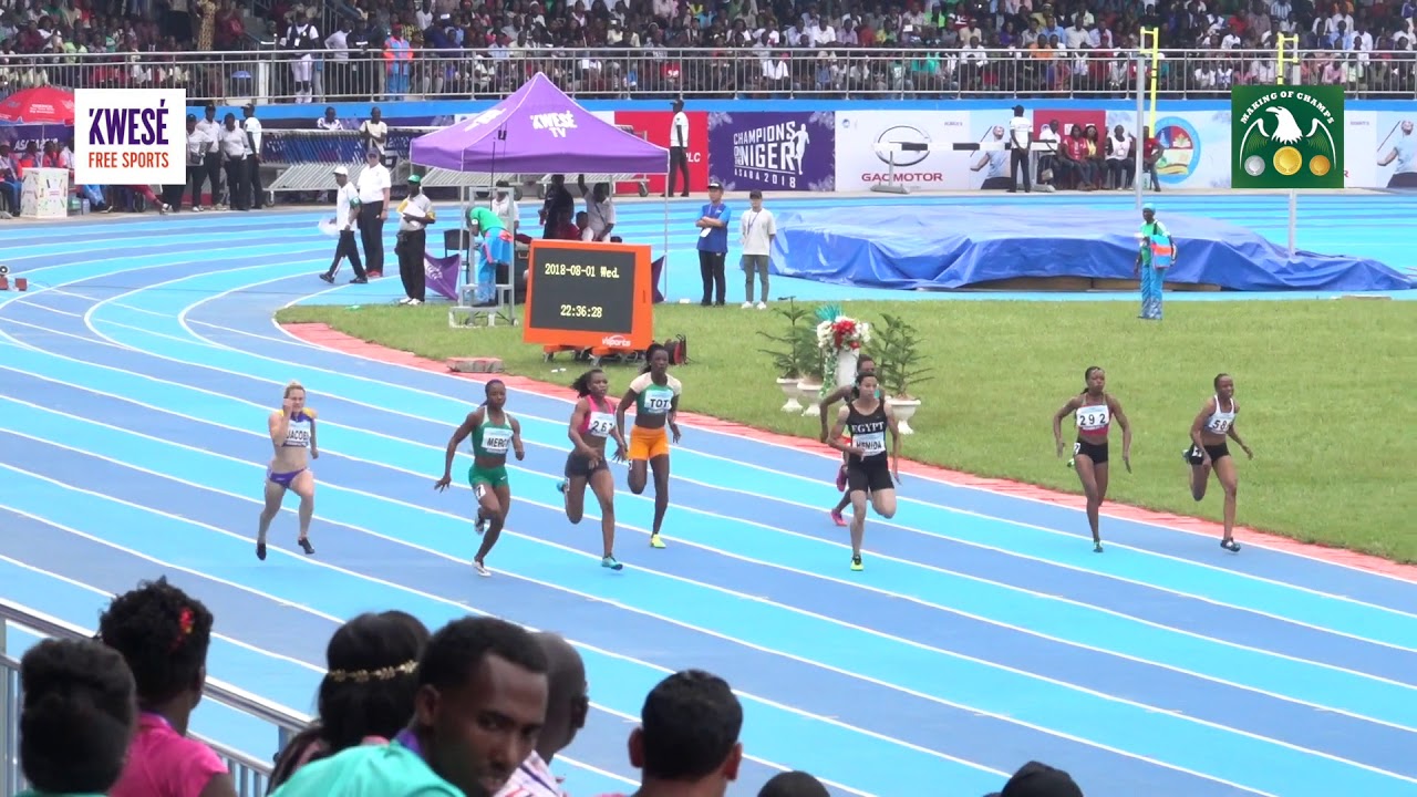 Basant Hemida wins women's 100m heat 4 2018 African Athletics ...