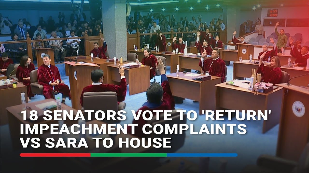 Senate votes to return impeachment complaints vs VP Sara to House | ABS ...