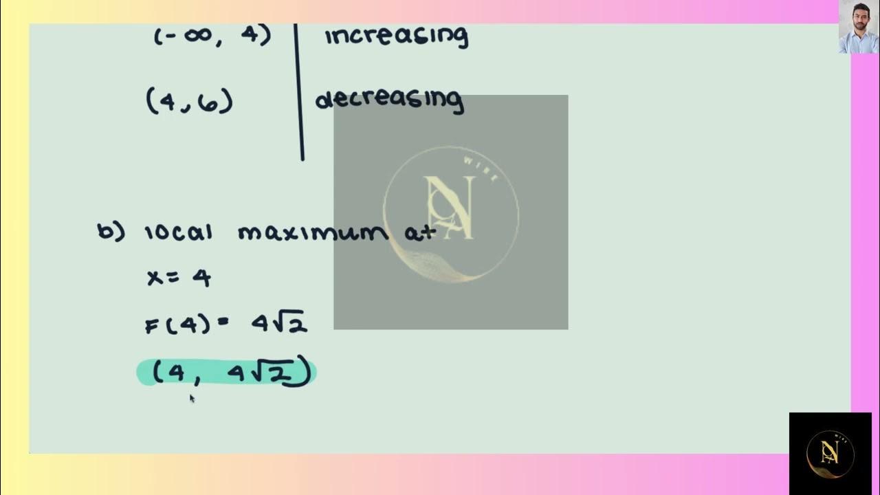 [Math] Find the intervals of increase or decrease. (b) Find the local ...